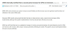 AMD Reportedly Planning GPU Price Increase as Memory Costs Spike ...