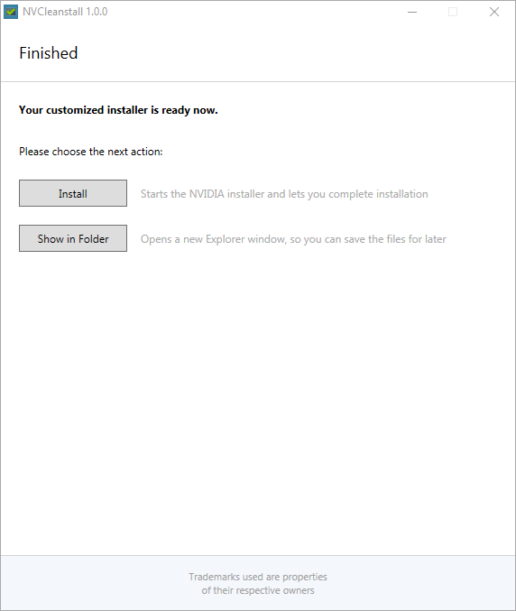 NVCleanstall - NVIDIA Driver Customizer