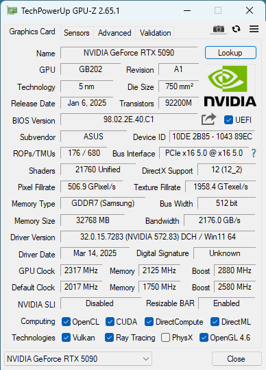 ASUS GeForce RTX 5090 Astral Liquid OC Review - The Most Expensive GPU ...