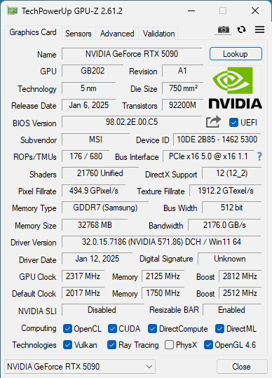 MSI GeForce RTX 5090 Suprim Liquid SOC Review - Overclocking & Power ...