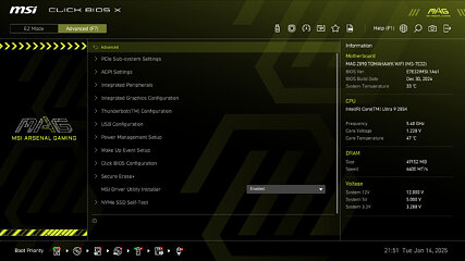 MSI MAG Z890 Tomahawk Wi-Fi Review - BIOS Overview | TechPowerUp