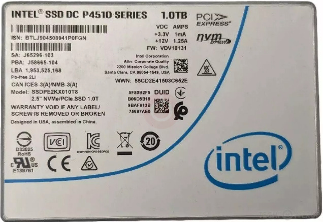 Intel DC P4510 1 TB Specs | TechPowerUp SSD Database