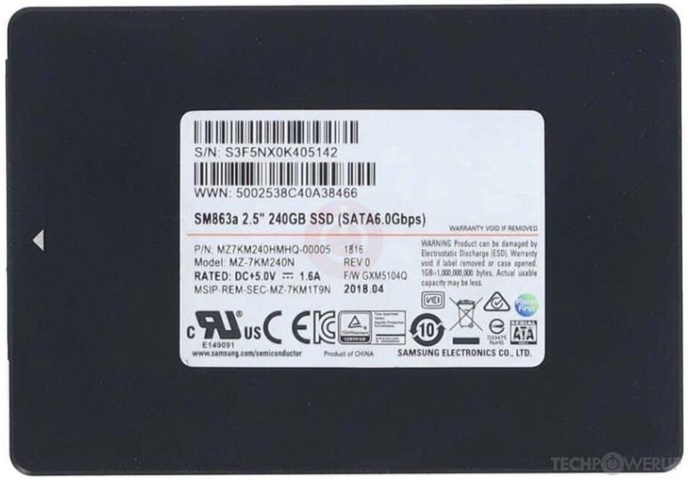 Samsung PM863A 240 GB Specs | TechPowerUp SSD Database